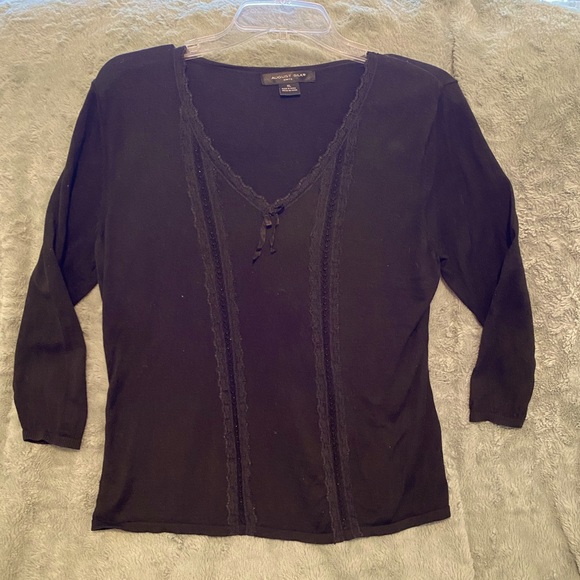 august silk | Sweaters | August Silk Ladies Sweater Vneck With Ribbon ...